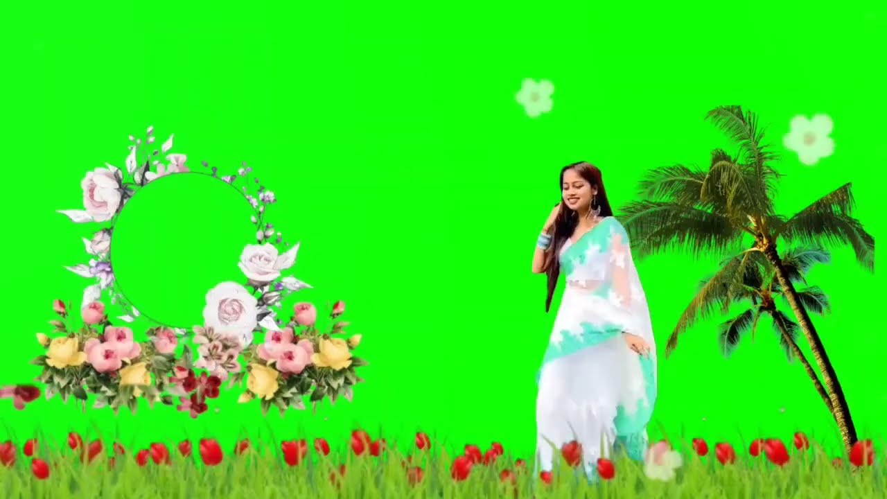 Green Screen flowers Frame Girl Effects #greenscreen #effects #background