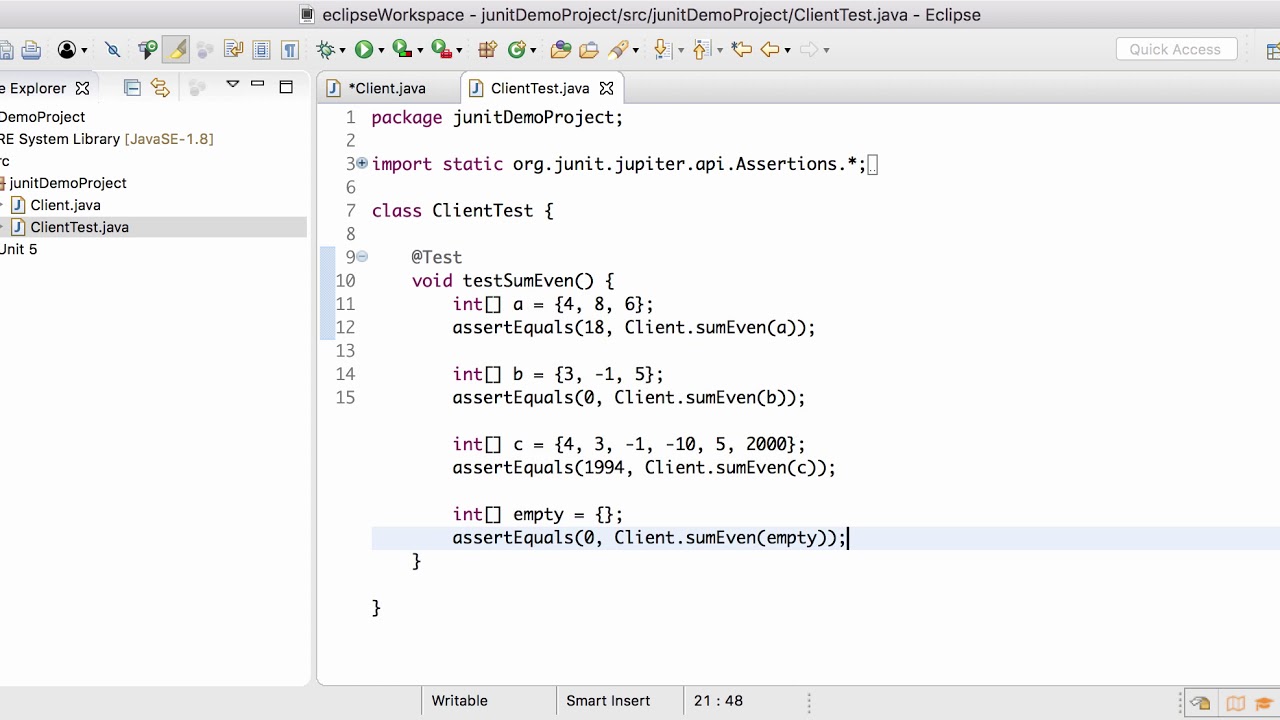Writing JUnit Tests in Java