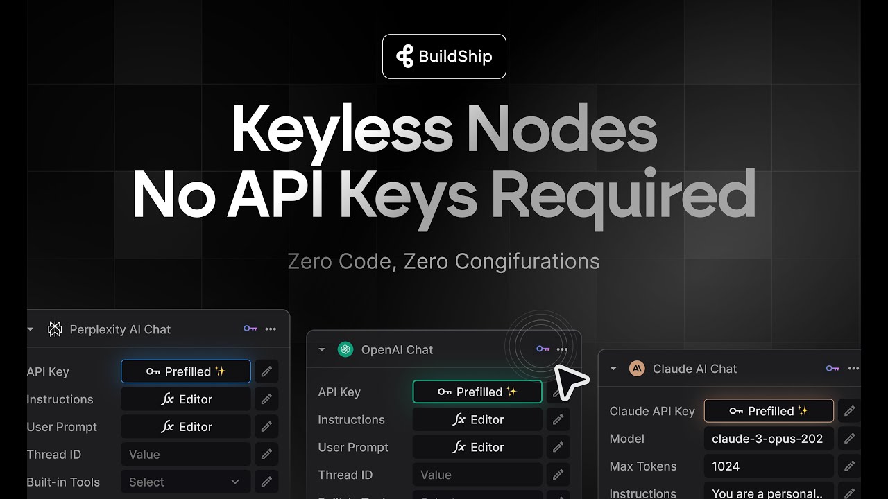 Introducing BuildShip Keyless Nodes - Build AI Workflows fast without API keys