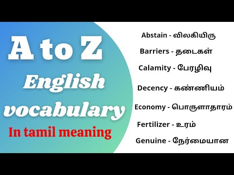 A to Z | Advanced english vocabulary | through tamil meaning
