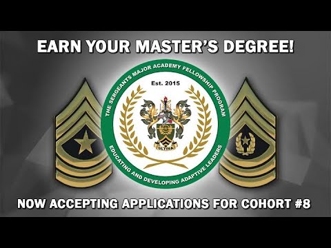 Calling On All Sergeants Major! Fellowship Program Applications Now Open for Cohort #8! Advert 5