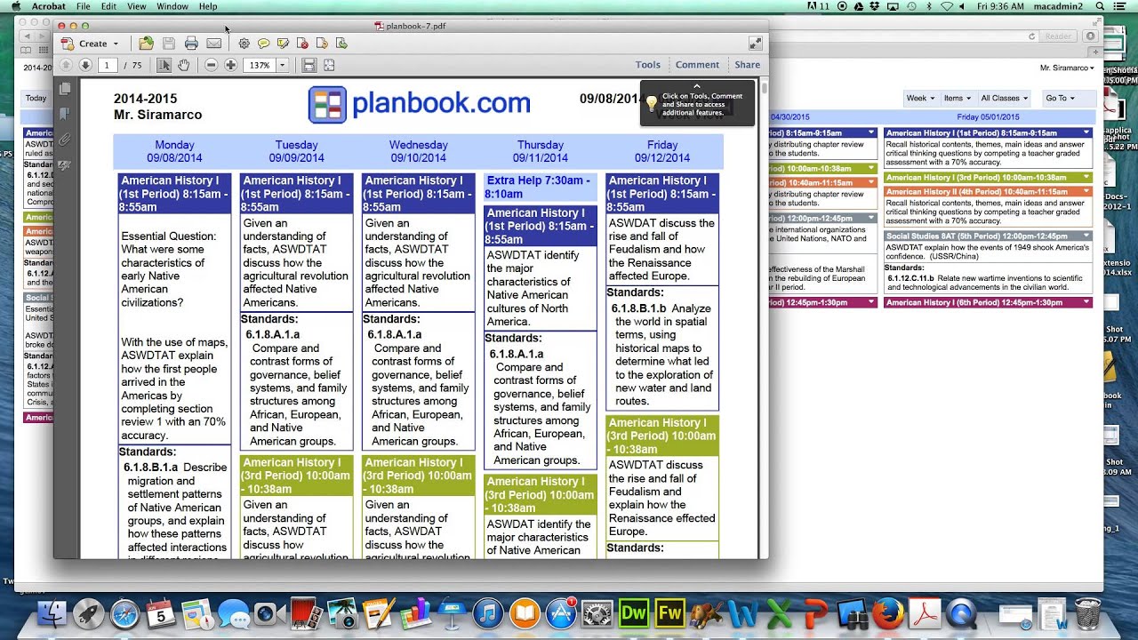 Saving your Planbook