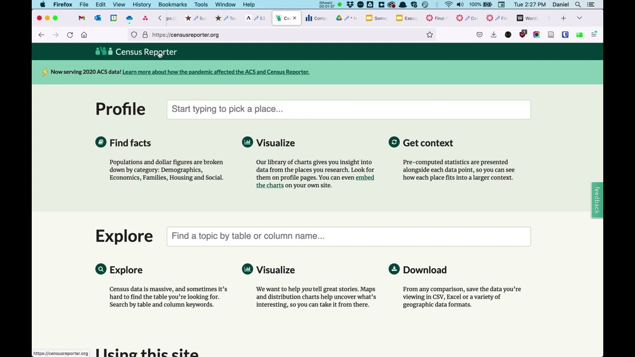 Demographic Data: American Community Survey and Census Reporter