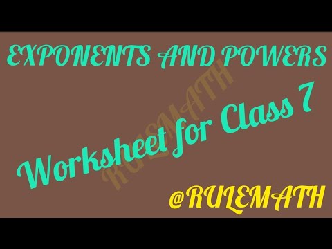 EXPONENTS AND POWERS|WORKSHEET FOR CLASS 7 EXPONENTIAL FORM|STANDARD FORM | PRODUCT OF PRIME FACTORS