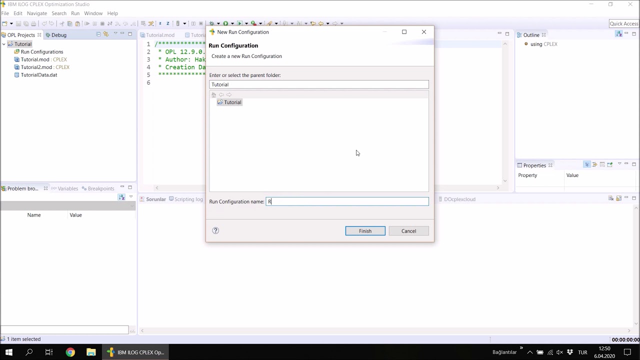 CPLEX OPL Tutorial 01 - Work Environment