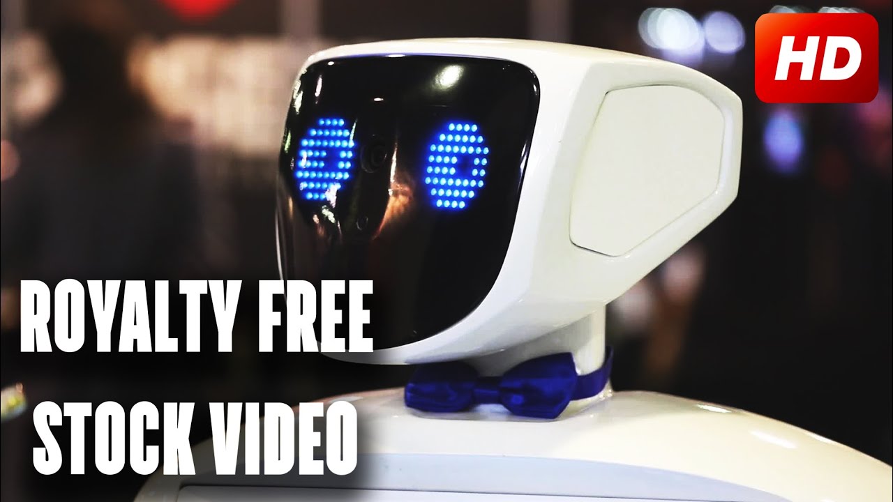 Robot head stock video footage. Free HD clip for download without copyrights