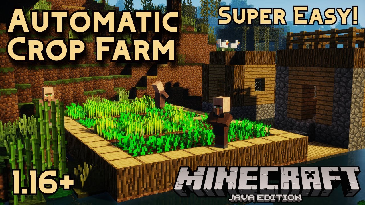 FULLY AUTOMATIC CROP FARM | Minecraft Java 1.16+ | Super Simple Tutorials