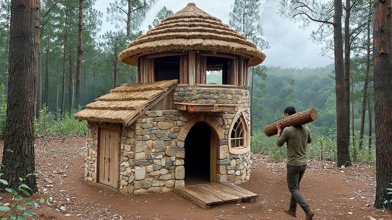 After Going Bankrupt, He Spent 15 Days to Build the 2-Story Cheapest House in the Forest