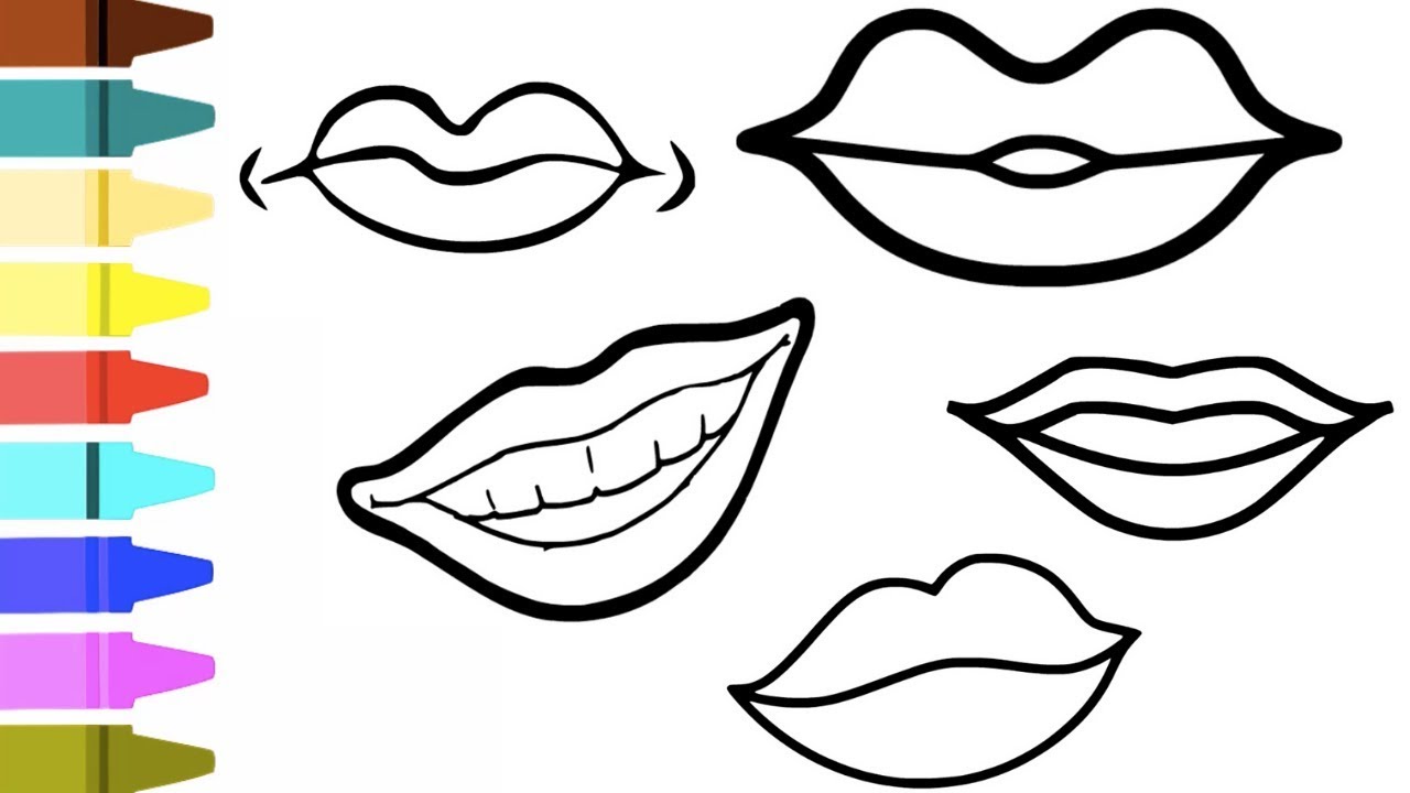 lips coloring page - coloring toy lips, painting for toddlers and drawing for kids, coloring pages