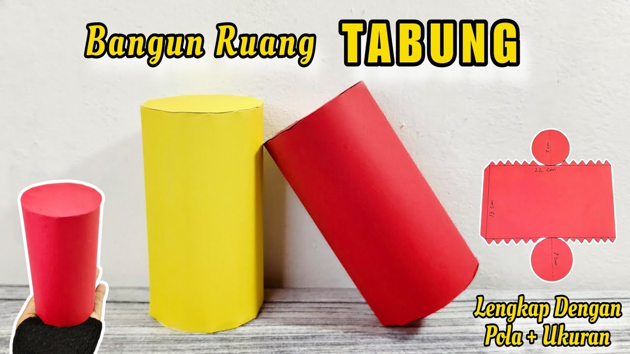 Cara Membuat Bangun Ruang Tabung Dari Kertas Karton || Jaring Jaring Tabung || Buat Bangun Ruang