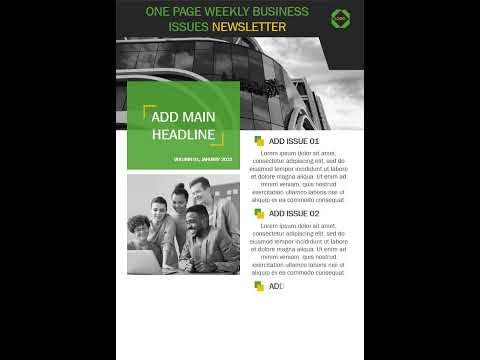 One Page Weekly Business Issues Newsletter Template | Kridha Graphics