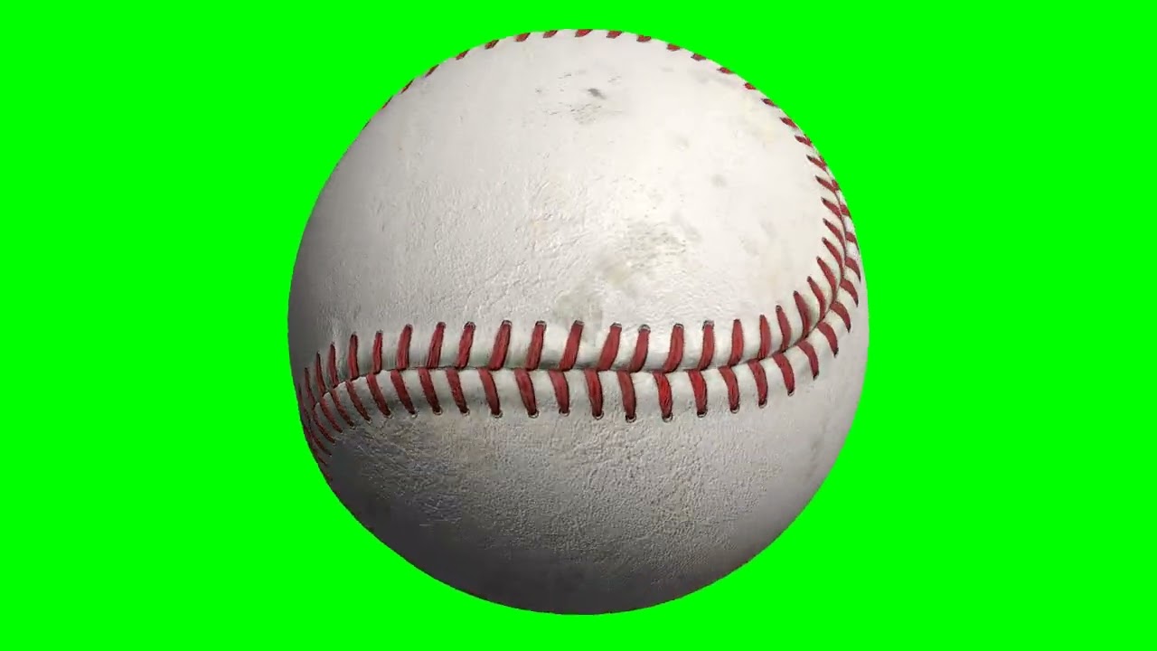 Baseball Ball Green Screen Rotating 3D
