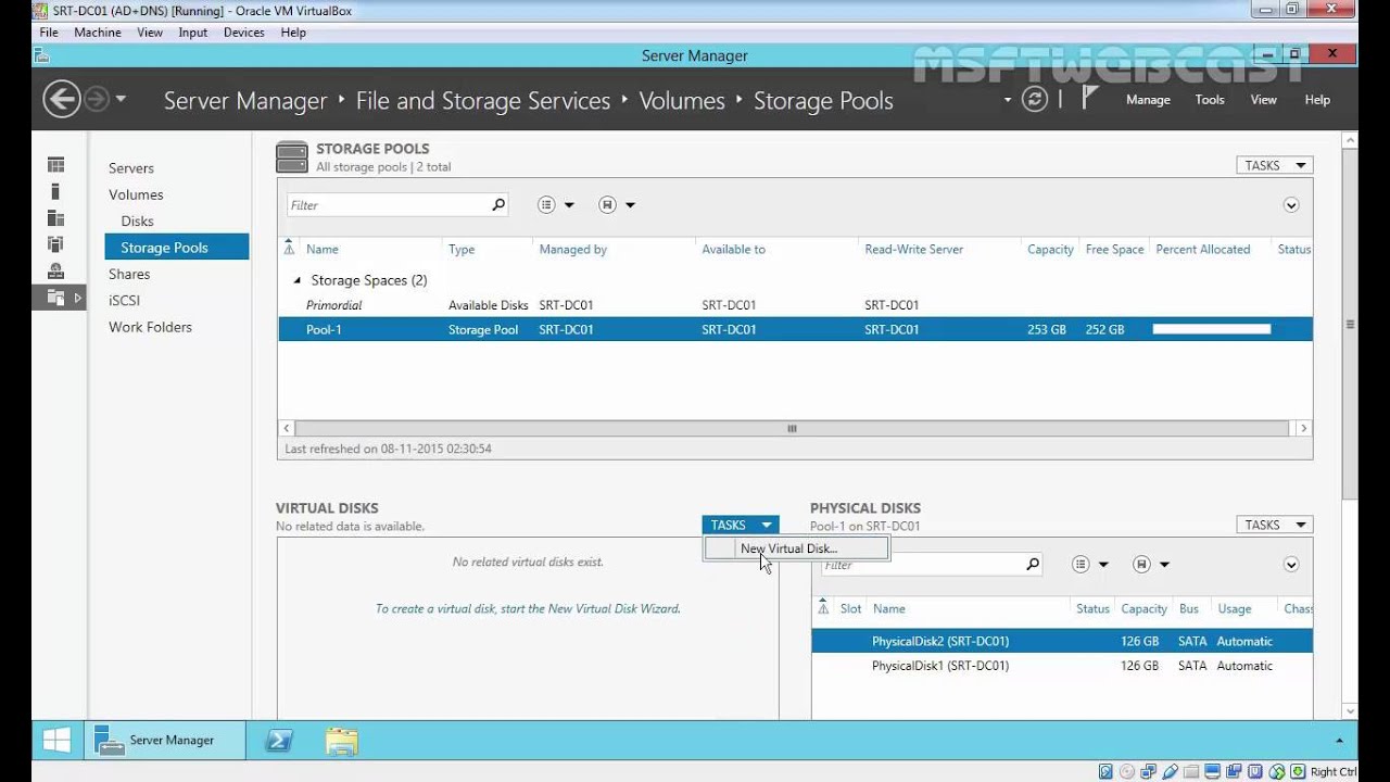 16.  Configuring Storage Space in Windows Server 2012 R2