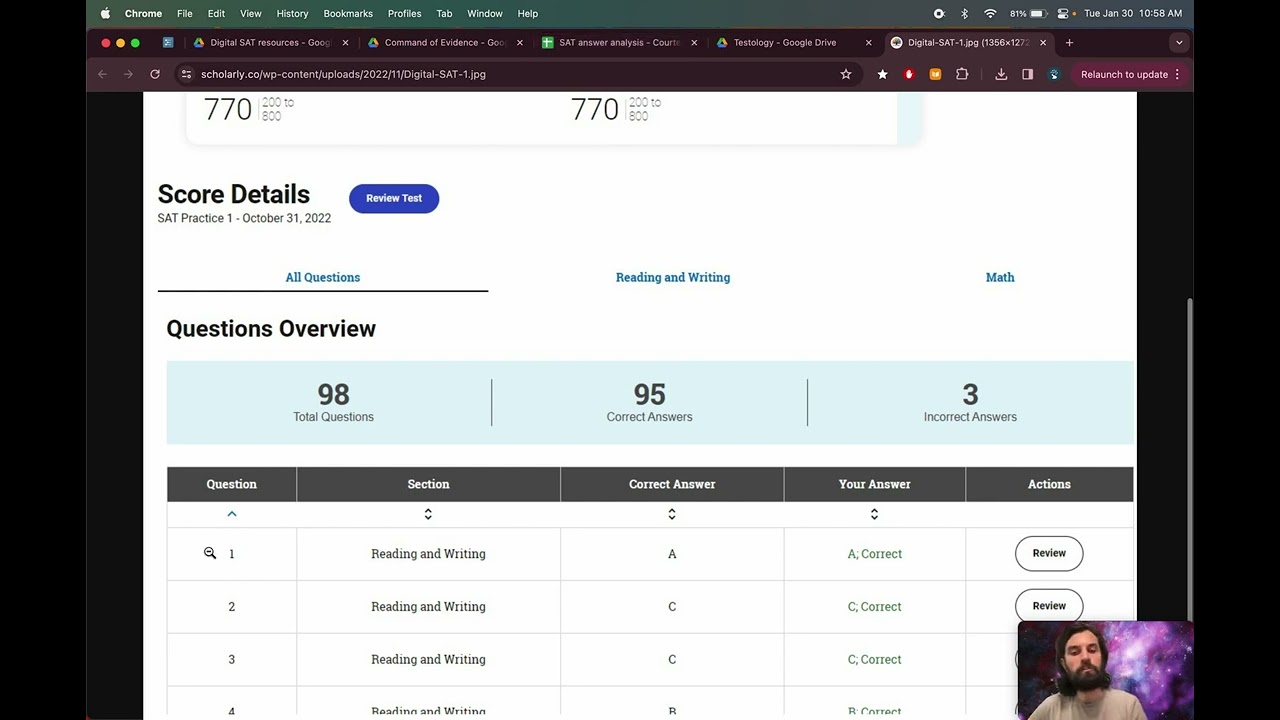 Digital SAT answer sheets walkthrough