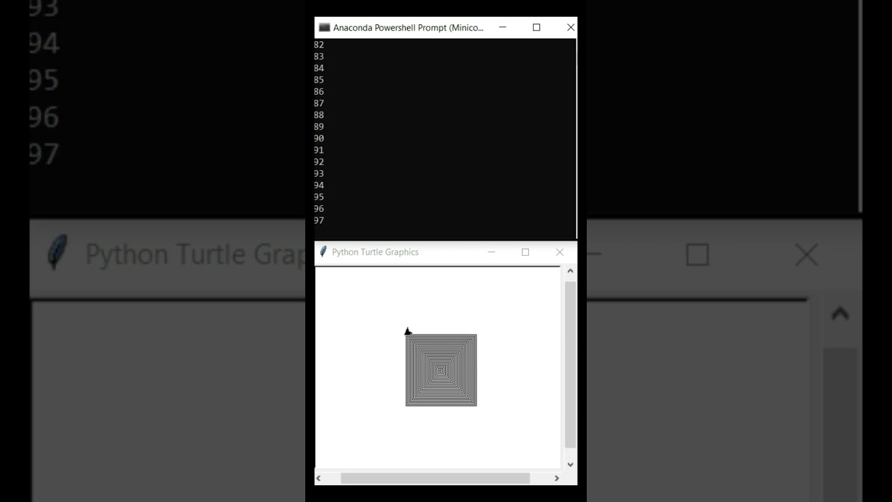 Python Turtle Square Spiral Tutorial - Part 1