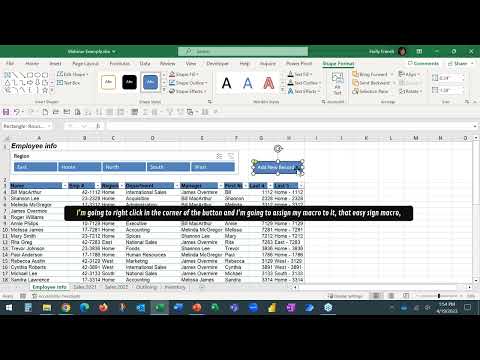 Excel Tips: Creating a Macro Button