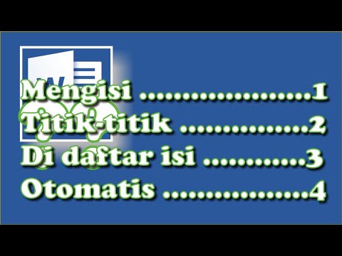 Memunculkan titik-titik di daftar isi menggunakan microsoft word otomatis (+cc)