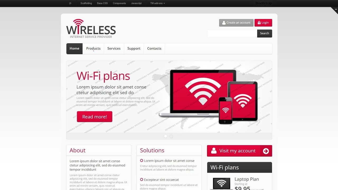 Internet Responsive Website Template - 45754