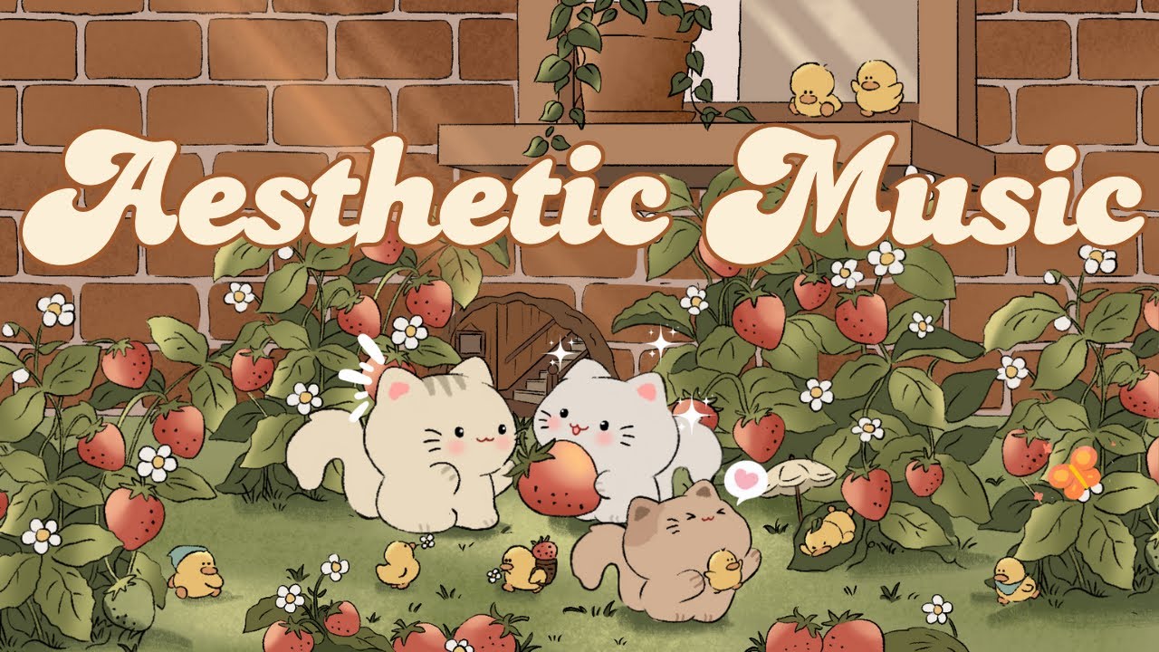 Aesthetic Music✨🌟 Lofi Kitty 🍓1 Hour Cafe Song🍨 Stream cafe☕ cute & relaxing 🎶 Make Your Day Better💖