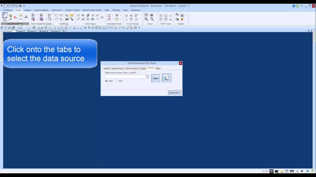 How to open a Chart in Updata Analytics