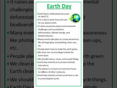 Essay on Earth Day | 10 Lines on Earth Day #shorts #ytshorts #earth #earthday #saveplanet #essay