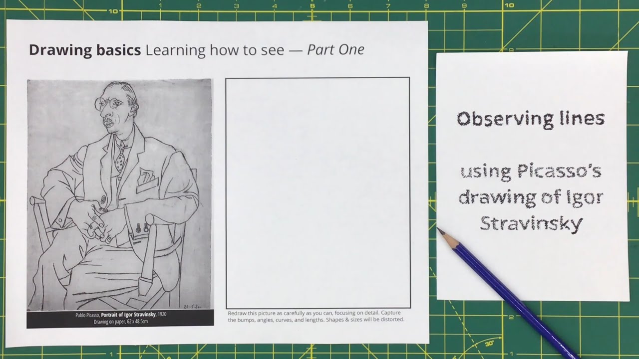Observing lines using Picasso's portrait of Igor Stravinsky