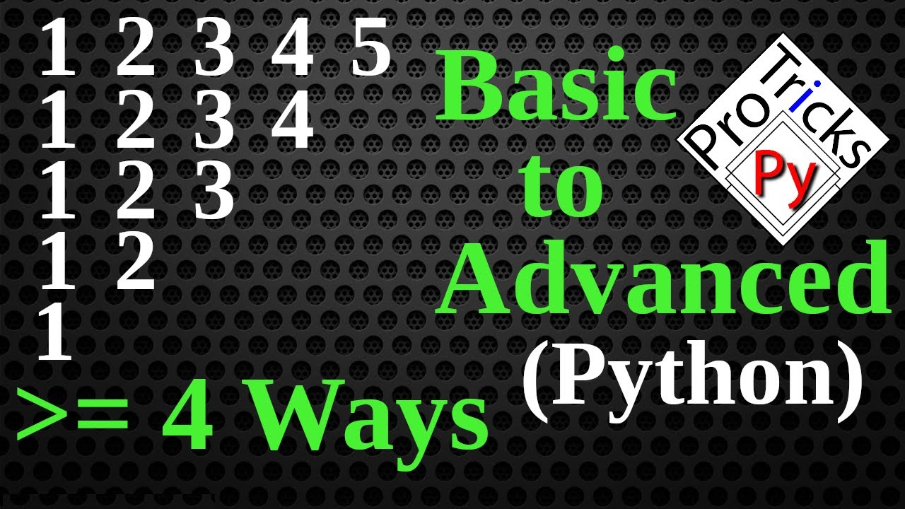 Python Pattern Program - Print Numbers in Triangle Shape | Number Pattern | Python Number Pattern 8