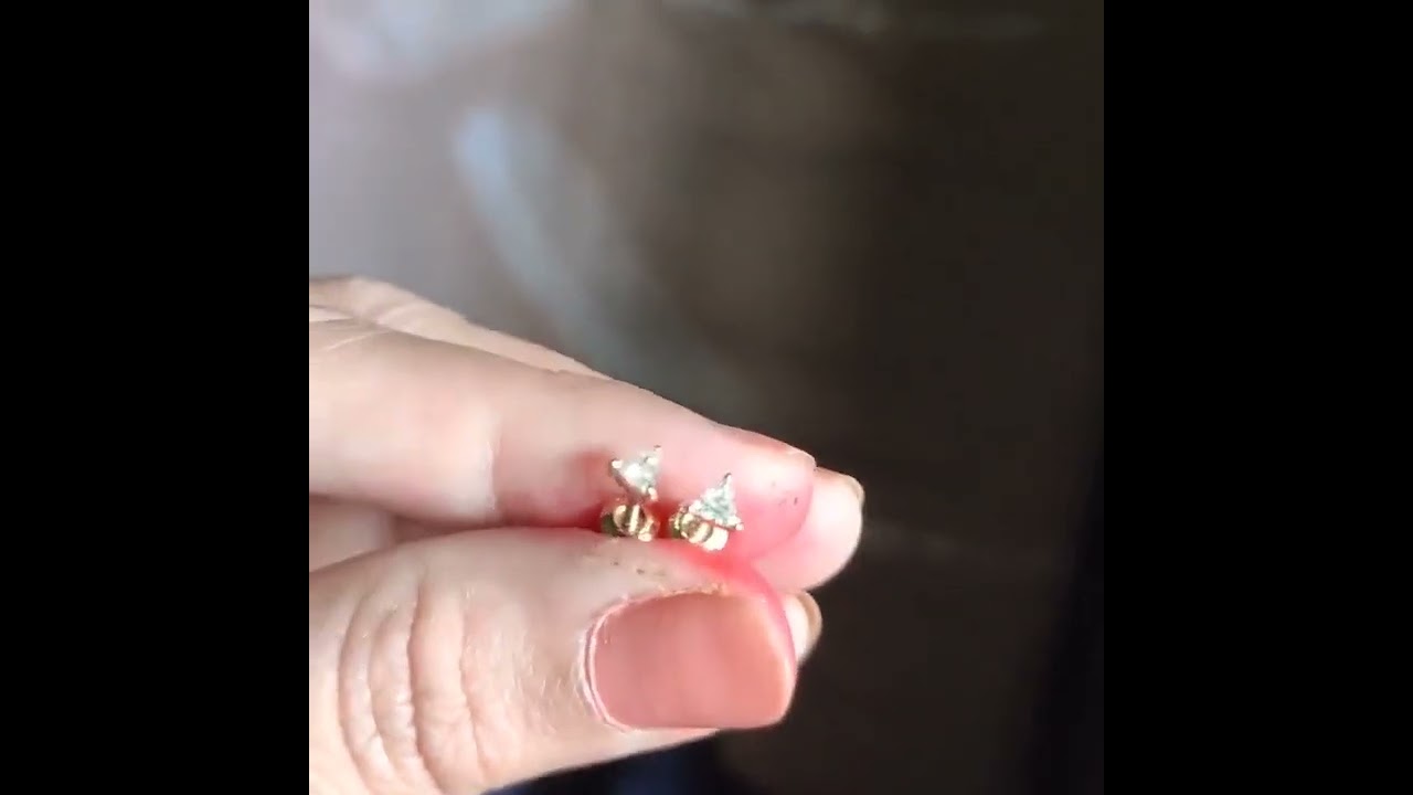 0.25ct Triangle Natural Diamond Tiny Studs, Trilliant SI Diamond Baby Stud, Screw Back Earrings