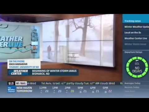 1 20 14 Bismarck, ND Blowing Snow TWC Interview *Zach Hargrove HD*