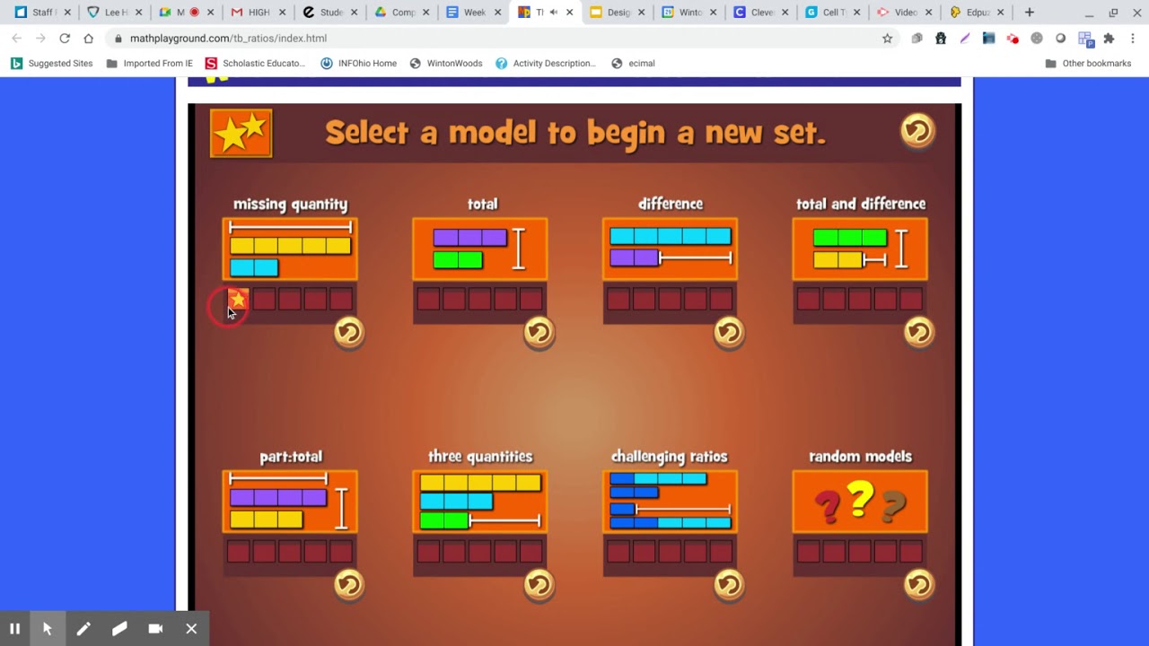 Thinking Blocks Ratios missing quantity/total