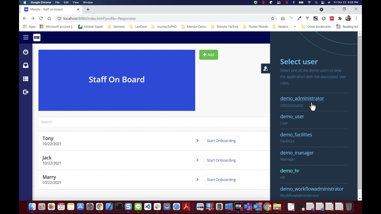 How to make Mendix Workflow - Staff on boarding process