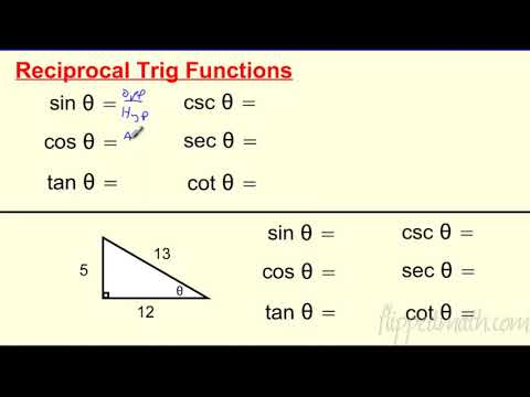 Pre Calc - 9.1 Reference Triangle & Reciprocal Trig