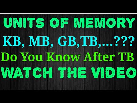 Units Of Memory | After TB in memory | 11 units of memory | How many units if memory | all units