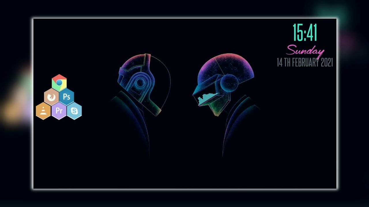 Glowing Daft Punk Rainmeter Skin 2021