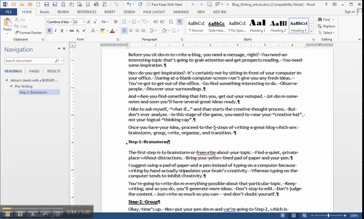 DEMO:  Harness the Power of Microsoft Word Style Gallery to Write Great Books