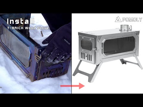 How to Install T-BRICK Tent Wood Stove in Snow | POMOLY