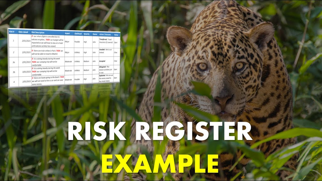 Risk Register Example (including Project Management) | 5 possible outcome