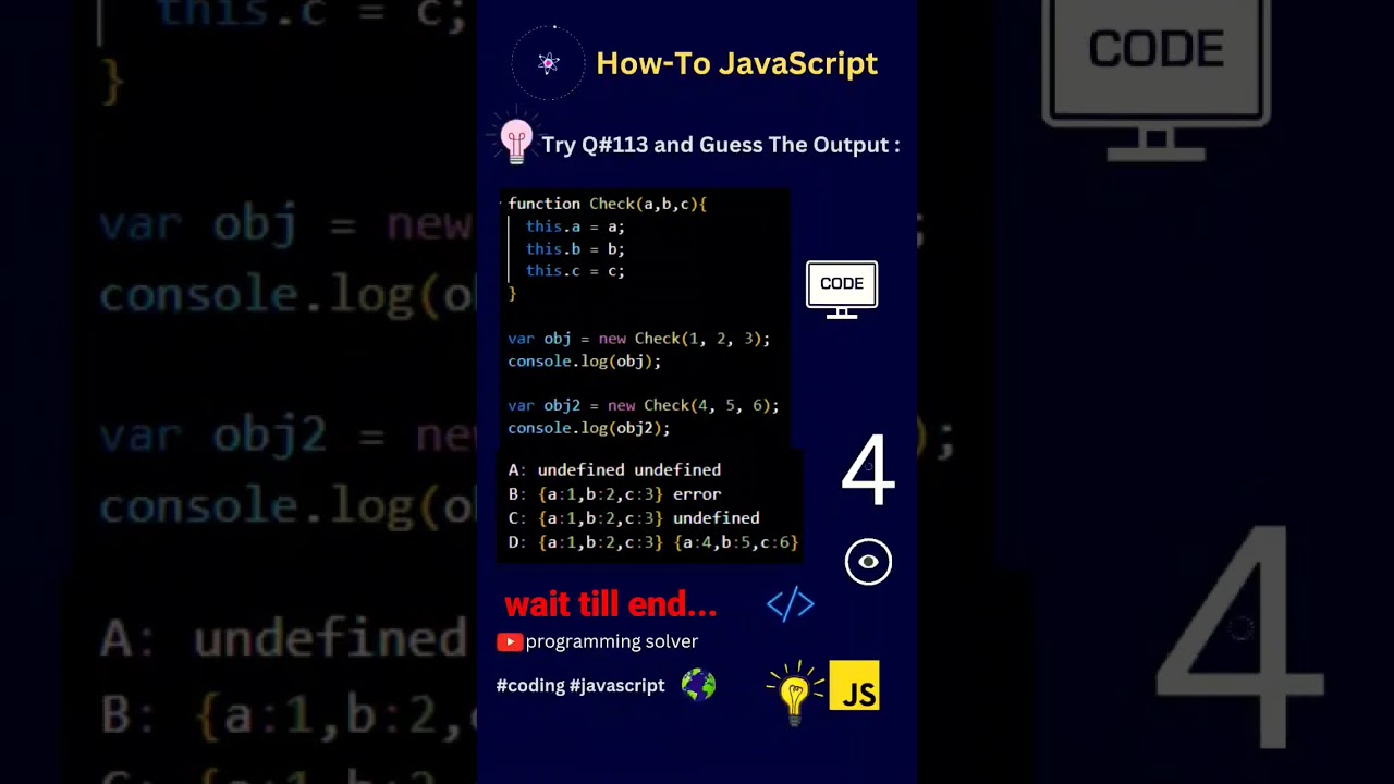 How To Code JavaScript Q#113, Try Solve & Guess The Output #shorts #coding #programming #javascript