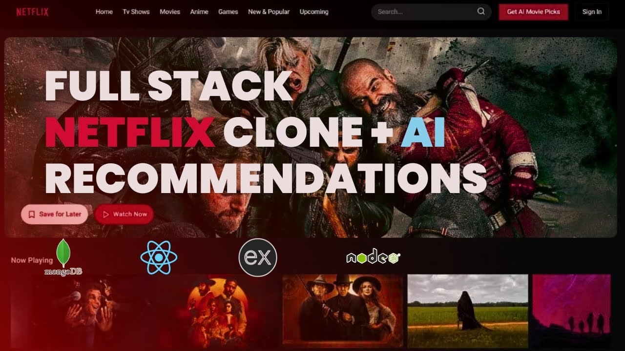 Build a Full Stack Netflix Clone with AI Movie Recommendations | React.js & Node.js App (MERN 2025)