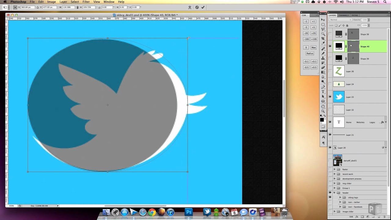Designing Vector Social Media Icons - Time Lapse