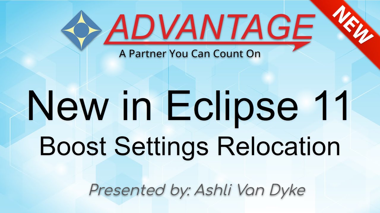 New in Eclipse 11: Boost Settings Relocation
