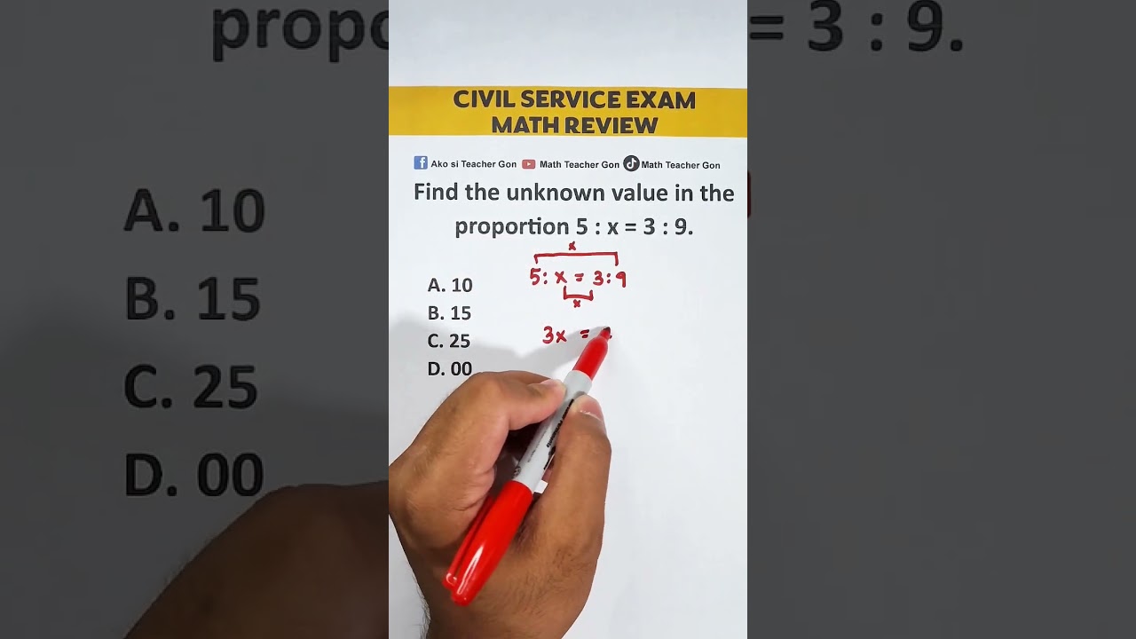 Proportion - Civil Service Exam - Math Review #mathteachergon #civilserviceexam #mathproblem