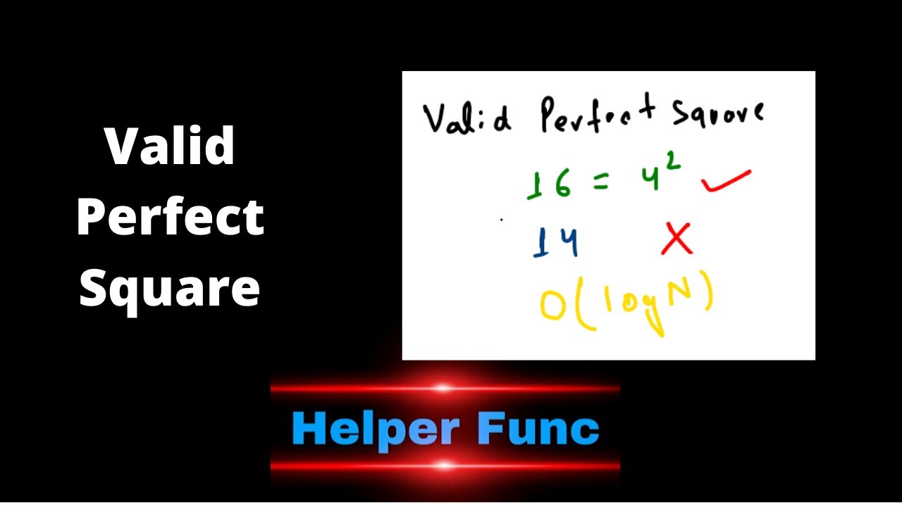 Valid Perfect Square | Leetcode 367 | Coding Interview Problem