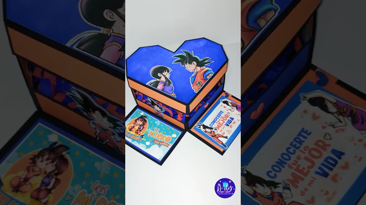 Cajita corazón dragón ball 🧡💙 #diy #dragonball #heartbox #goku #cajitas