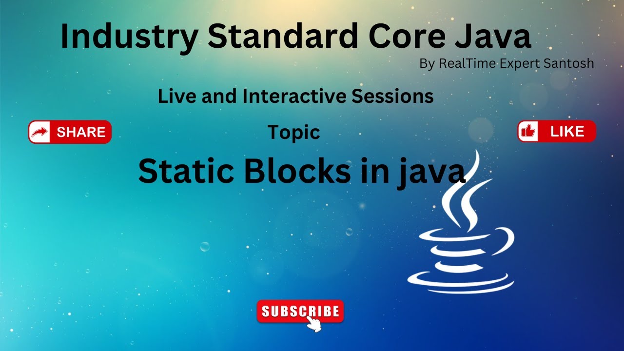 Static Blocks in java| Java Tutorial | Java 2024 | Full Stack Java | Online Java Training