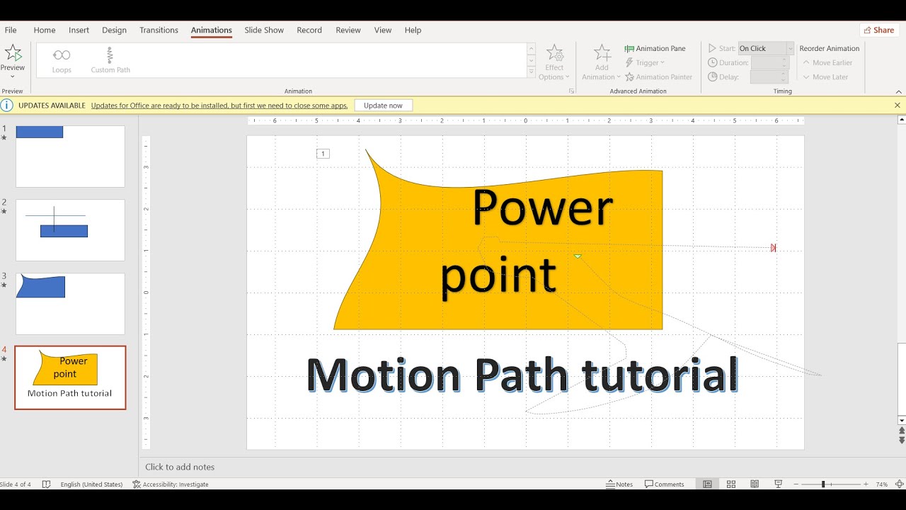 Power point animation motion path tutorial
