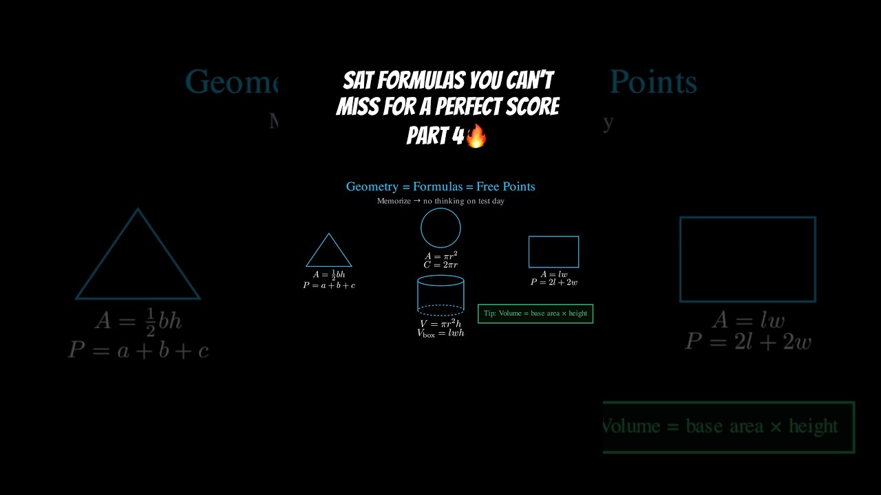 🔥 SAT 800 Score Hack: Screenshot ALL SAT Math Formulas #sat #satexam #studyhacks #math #algebra