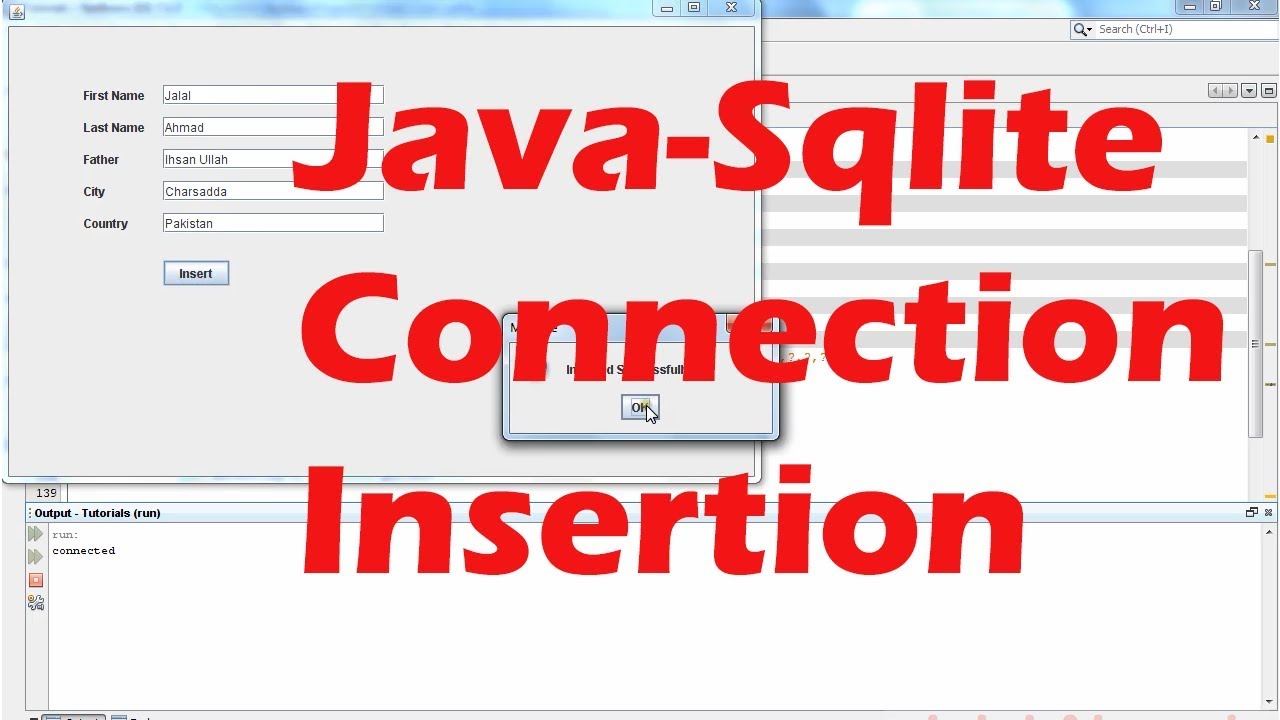 Java SWING #04 - Connect Sqlite database and Insert data using Java