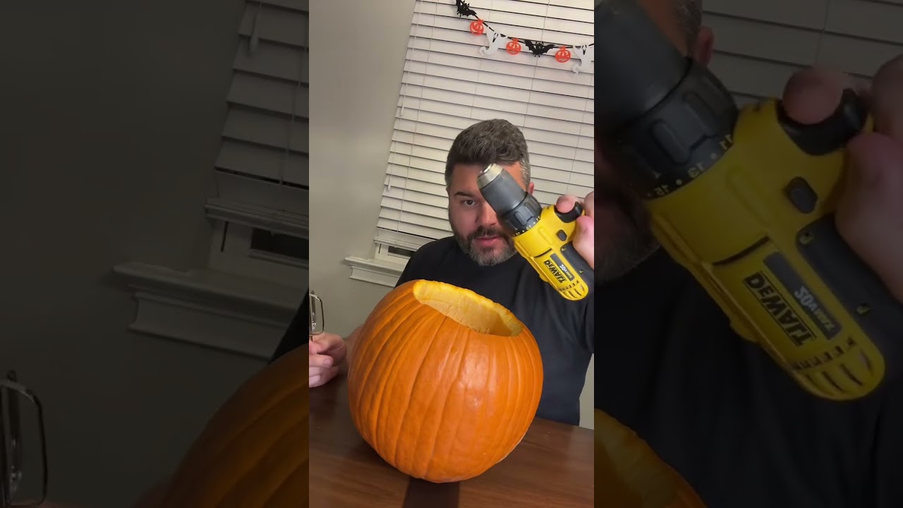 A quick tip for an easier way to carve a pumpkin #halloweenhack #pumpkinseason #jackolantern #carvin