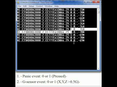 Bluetooth BLE Active RFID Packet: Panic or G-sensor events